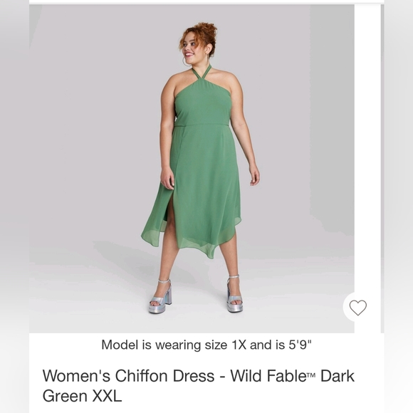 wild fable | Dresses | Nwt Womens Wild Fable Chiffon Dress Green Xxl ...